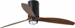FARO 32042-10 MINI TUBE FAN M LED, černá/dřevo, stropní ventilátor s DC motorem - FARO