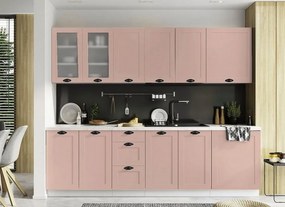 Casarredo - Komfort nábytek Kuchyně AGATA 260 bílá/růžový mat