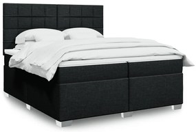 Box spring postel s matrací černá 200x200 cm textil 3292897