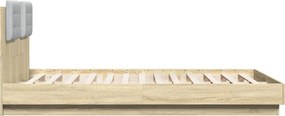 Rám postele s čelem dub sonoma 150 x 200 cm kompozitní dřevo 3209914