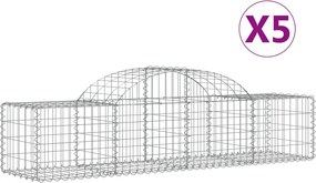 Klenuté gabionové koše 5 ks 200x50x40/60 cm pozinkované železo 3146260