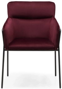 Vínové designové jídelní křeslo HELSINKI VELVET