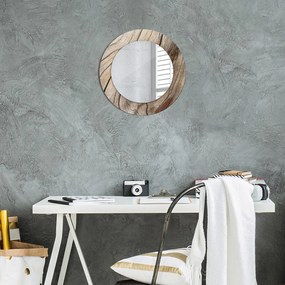 Kulaté zrcadlo tištěný rám Prasklé dřevo fi 50 cm