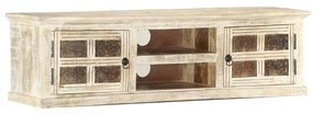 TV stolek Prods - masivní mangovníkové dřevo - bílý | 130x30x36 cm