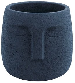 Tmavě modrý keramický květináč PT LIVING Face, ø 12,5 cm
