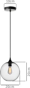 Toolight - Závěsné svítidlo E27 60W APP311-1CP, černá, OSW-00343