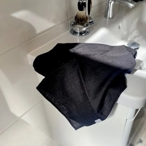 Lněný ručník / osuška - Černá (Black) Rozměr mix: 47x70 cm