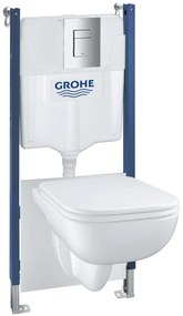 Grohe Solido - Set předstěnové instalace, klozetu Edge Ceramic a sedátka softclose, tlačítko Even, chrom 39816000