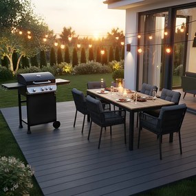 Velaco Plynový BBQ gril s boční plotýnkou, poličkou a krycí plachtou - APOLLO-B, 3+1 hořák