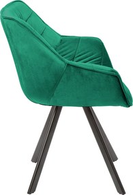 Jídelní židle BRUNO II, samet, zelená