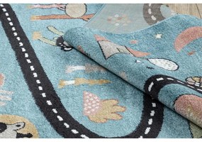 Dětský kusový koberec Cesta z města modrý 80x150cm