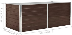 vidaXL Marketos Vyvýšený zahradní truhlík 160x80x45 cm pozinkovaná ocel hnědý