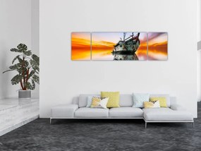 Obraz - Svítání nad vrakem lodi (170x50 cm)