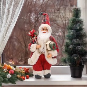 Vánoční dekorace Mikuláš červená / bílá 30 cm
