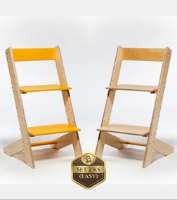 Lucas Wood Style - rostoucí židle EASY LINE zvýhodněný set 2 ks -  žlutá + přírodní