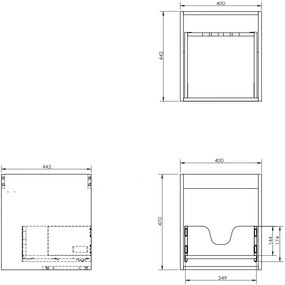 Mexen Box-A, závěsná skříňka 40 cm, 1 zásuvka, grafitová matná, 91AX0-0400-470-1-66