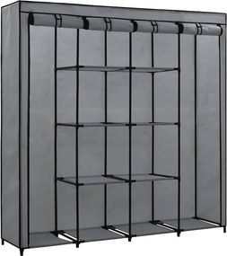 Šatní skříň se 4 přihrádkami šedá 175 x 45 x 170 cm 282448