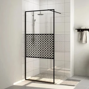 Zástěna do průchozí sprchy čiré ESG sklo 90 x 195 cm černá | BIANO