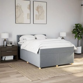 Box spring postel s matrací světle šedá 140 x 200 cm textil 3286710