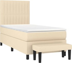 Box spring postel s matrací krémová 90x190 cm textil 3136722