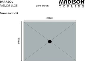 Madison Slunečník Patmos Luxe obdélníkový 210x140 cm šalvějově [423698] Barva: Šedá