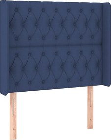 Box spring postel s matrací a LED modrá 90x200 cm textil 3139091