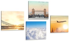 Set obrazů cesta do Londýna - 4x 40x40 cm