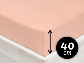 Jersey napínací prostěradlo na extra vysokou matraci JR-005 Světle broskvové 180 x 200 - výška 40 cm