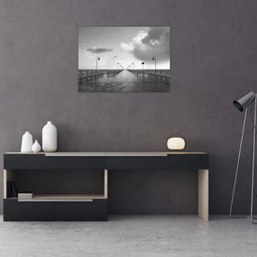 Skleněný obraz - Promenáda u pobřeží (70x50 cm)