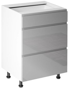 D60S3 šuplíková dolní skříňka kuchyň Aspen Barva dvířek: Bílá lesk