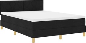 Postel s boxspringem s polštářem Černá 140 x 190 cm textil 3338995