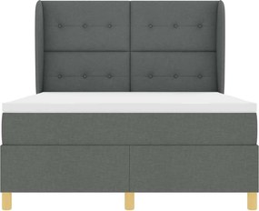 Postel s boxspringem s čelo Tmavě šedá 190 x 140 cm textil 3340747