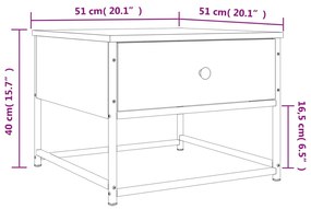 Konferenční stolek dub sonoma 51 x 51 x 40 cm kompozitní dřevo - Default Title