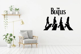 Lepy.cz Samolepka na zeď The Beatles Abbye Road s nápisem Velikost (šířka x výška): 40x30cm, Barevná varianta: Černá