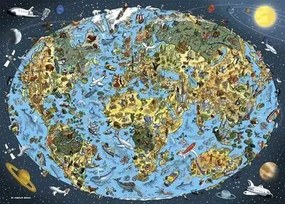 DINO Kreslená mapa světa / 1000 dílků / od 15 let