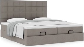 Osmanský rám postele s matrací taupe 160x200cm textil 3313689