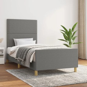 Rám postele bez matrace tmavě šedá 90 x 190 cm textil 3124937