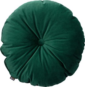 Sametový polštář s knoflíkem barva zelená látka lesklé, sametová