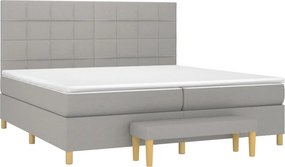 Box spring postel s matrací světle šedá 200 x 200 cm textil 3137181