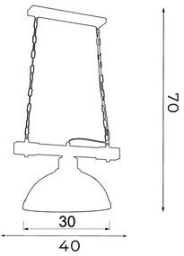 Lustr na řetězu HAKON 1xE27/60W/230V tmavé dřevo