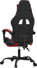 vidaXL Herní židle s podnožkou umělá kůže [3143913] Barva: Černo-červený