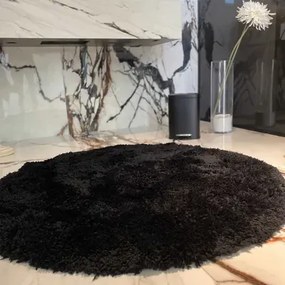 Spirella HIGHLAND černá / Koupelnová předložka / O 60 cm / mikrovlákno