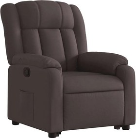 Zvedací polohovací křeslo tmavě hnědé textil 3205321