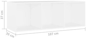 vidaXL Marketos TV skříňky 3 ks bílé 107 x 35 x 37 cm dřevotříska