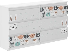 Wooden Toys Dětská komoda R-140 ZVÍŘÁTKA