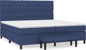 Box spring postel s matrací modrá 200x200 cm textil 3136867