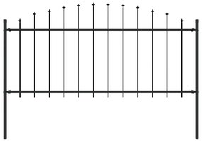 Zahradní plot s hroty ocel (0,5–0,75) x 1,7 m černý