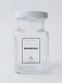 Samolepka na kořenky BRAMBORÁK průhledná 3 × 4 cm tučné písmo