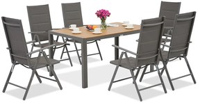 Hliníková zahradní souprava Verona Wood pro 6 osob Garden Point šedá