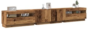 TV stolek s LED old wood 260x35x40 cm kompozitní dřevo 3329167